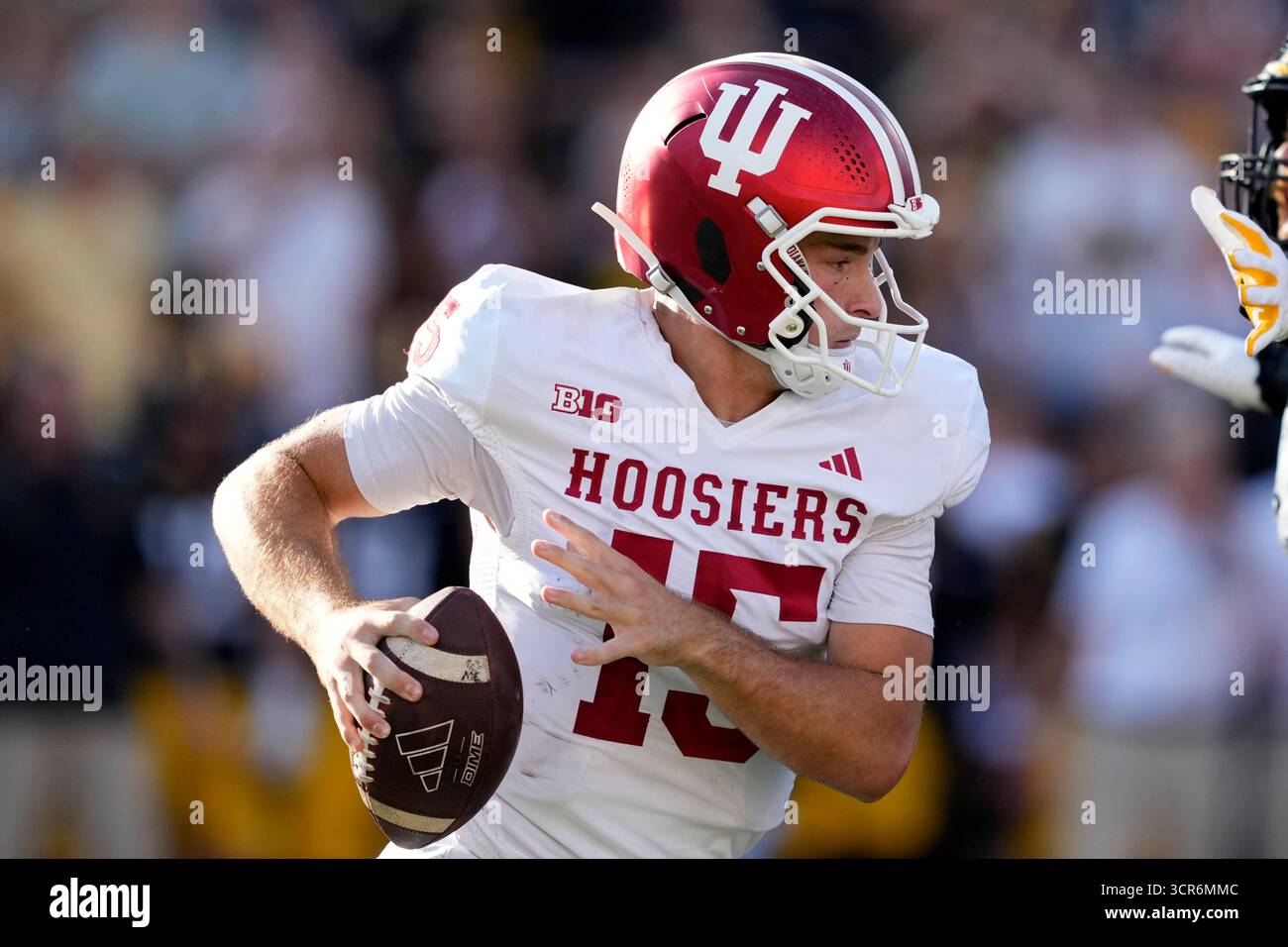 Indiana quarterback Fernando Mendoza runs up field during the second ...