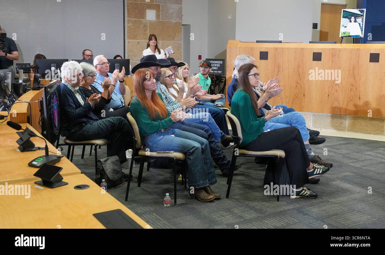 Austin, Texas, USA. 29 Sept, 2025. Family members of the four slain ...