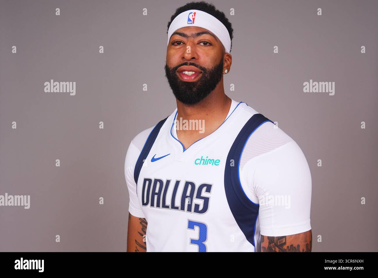 Dallas Mavericks forward Anthony Davis (3) poses for a photo during the ...