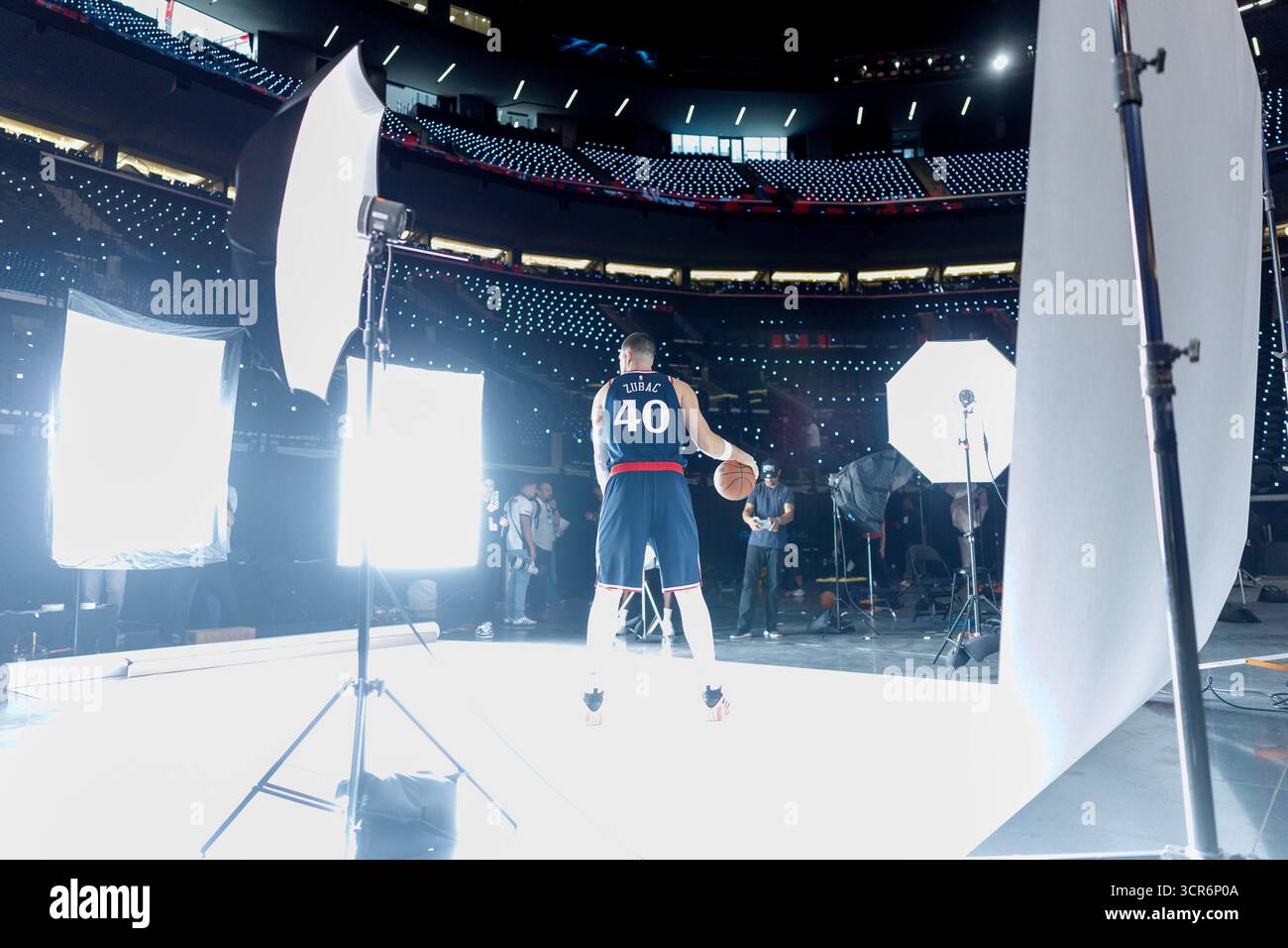 Los Angeles Clippers center Ivica Zubac poses during the NBA basketball ...