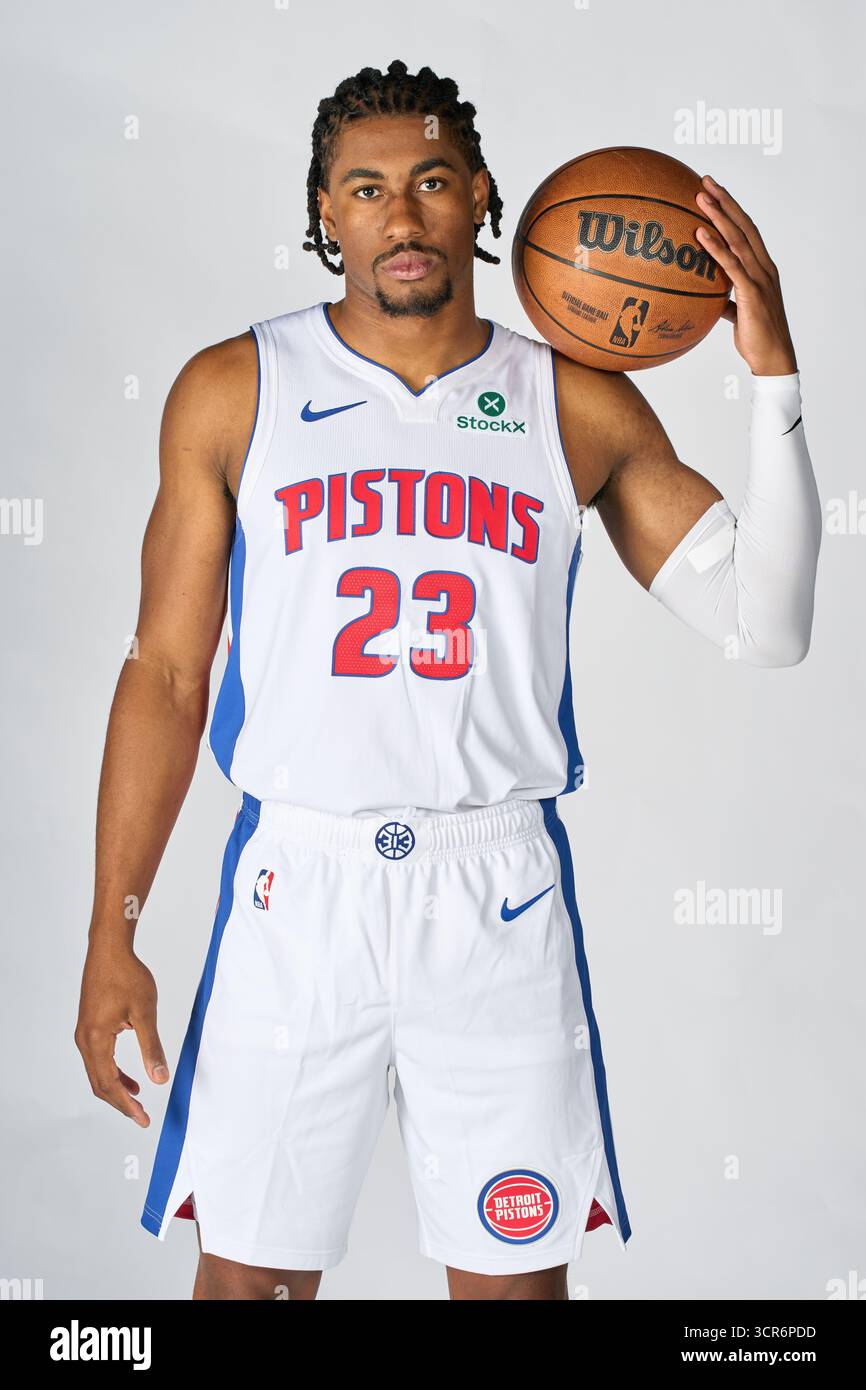 Detroit Pistons guard Jaden Ivey poses for a photo during the NBA ...
