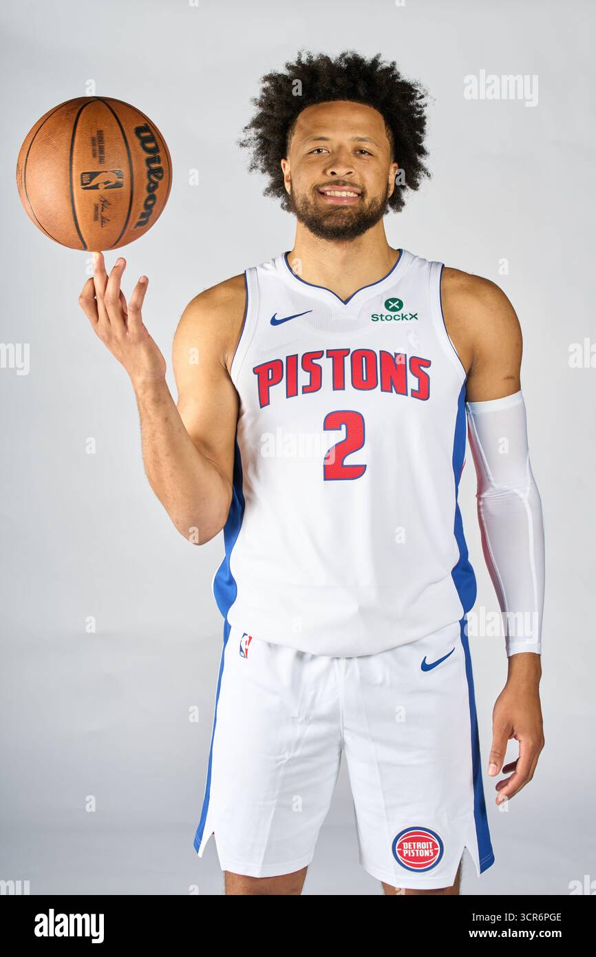 Detroit Pistons guard Cade Cunningham poses for a photo during the NBA ...