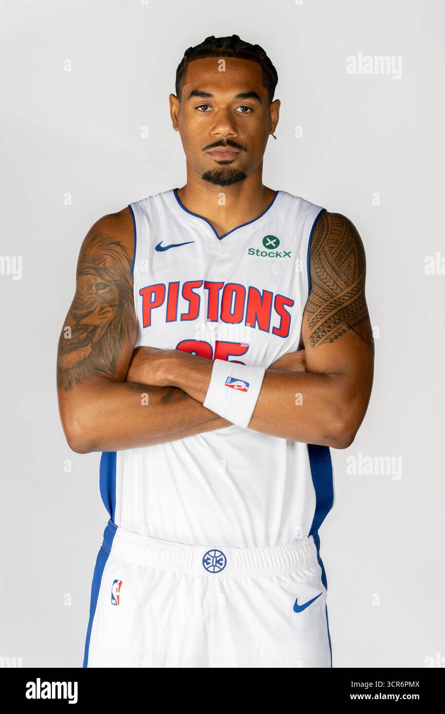 Detroit Pistons forward Tolu Smith poses for a photo during the NBA ...