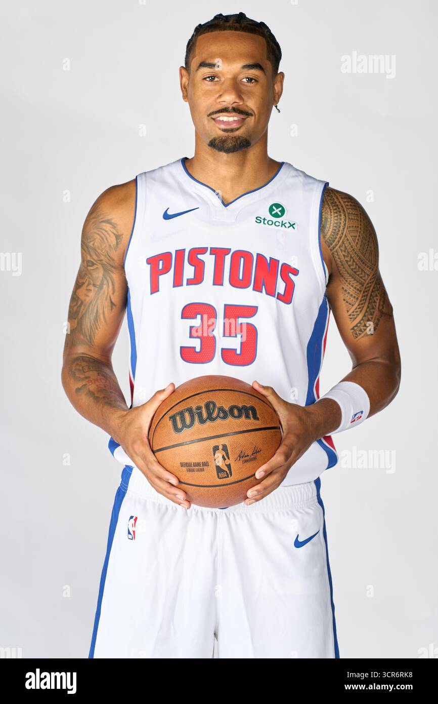 Detroit Pistons forward Tolu Smith poses for a photo during the NBA ...