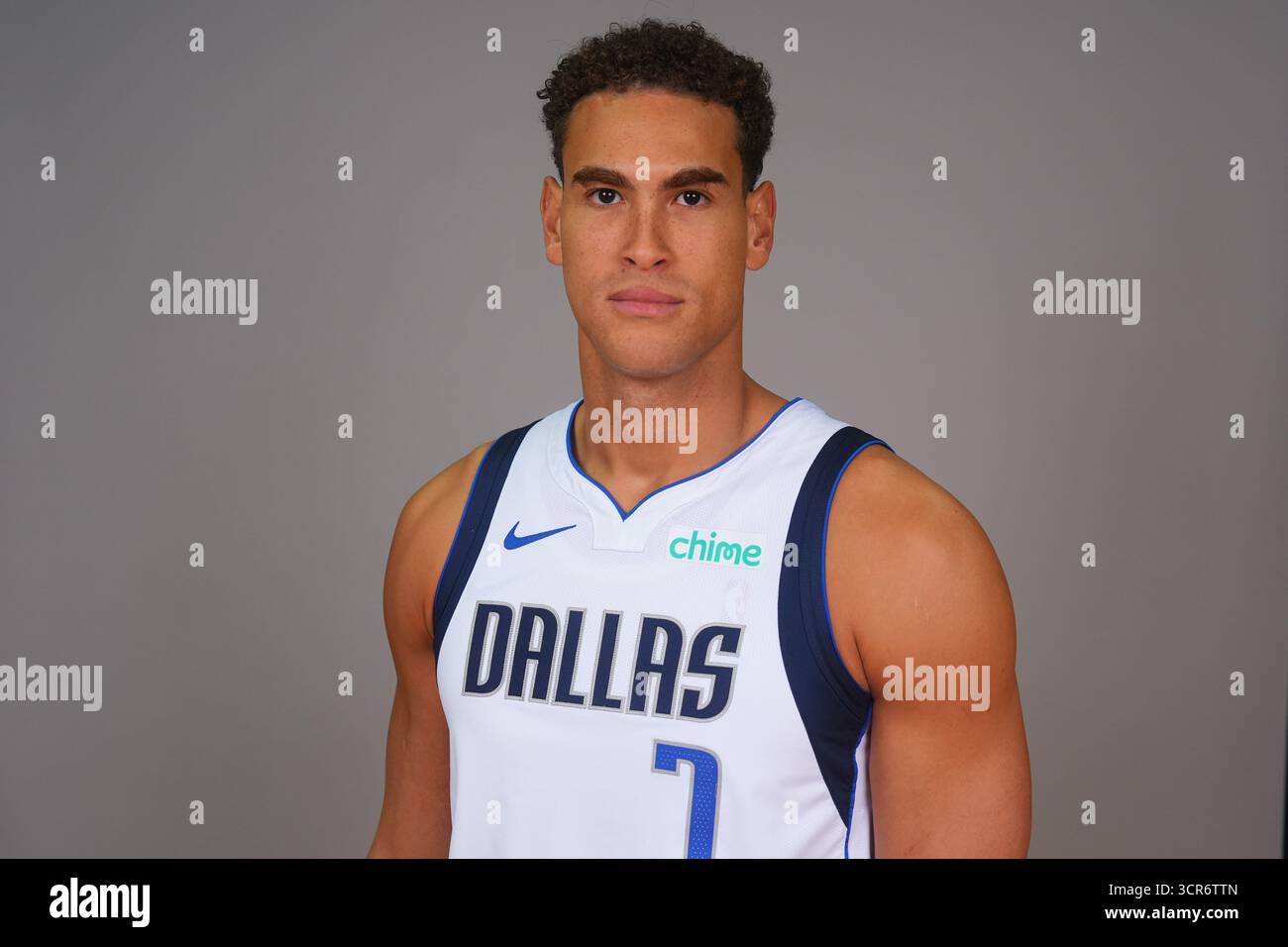 Dallas Mavericks center Dwight Powell (7) poses for a photo during the NBA basketball team's ...