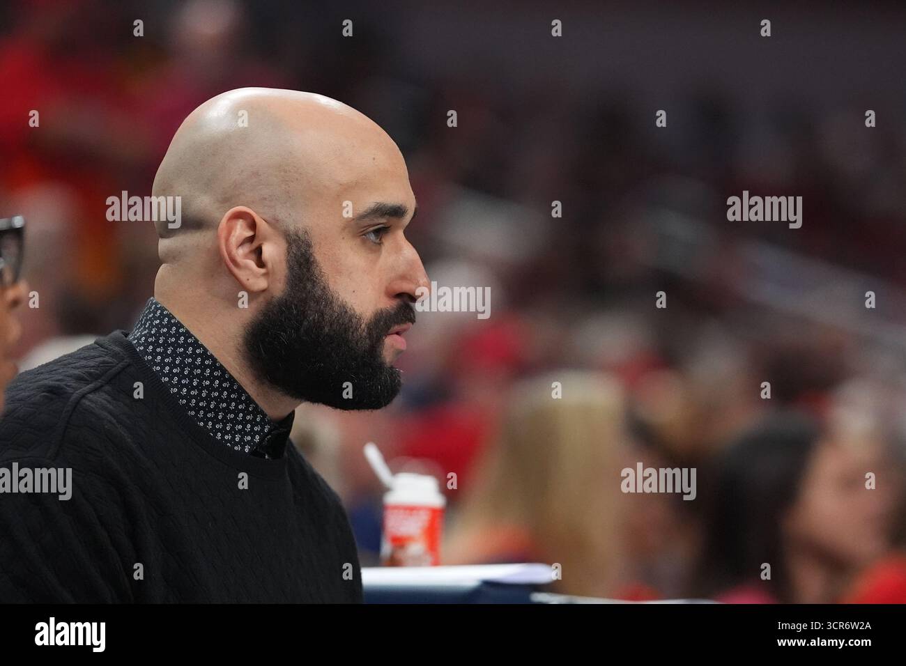 Indiana Fever assistant coach Austin Kelly watches during first half of ...