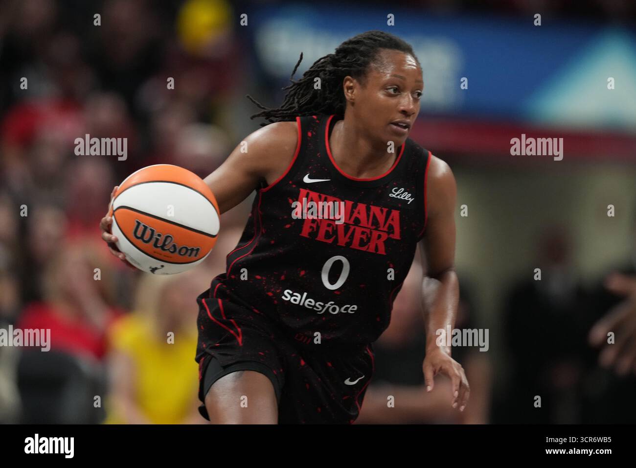 Indiana Fever's Kelsey Mitchell dribbles during second half of Game 3 ...