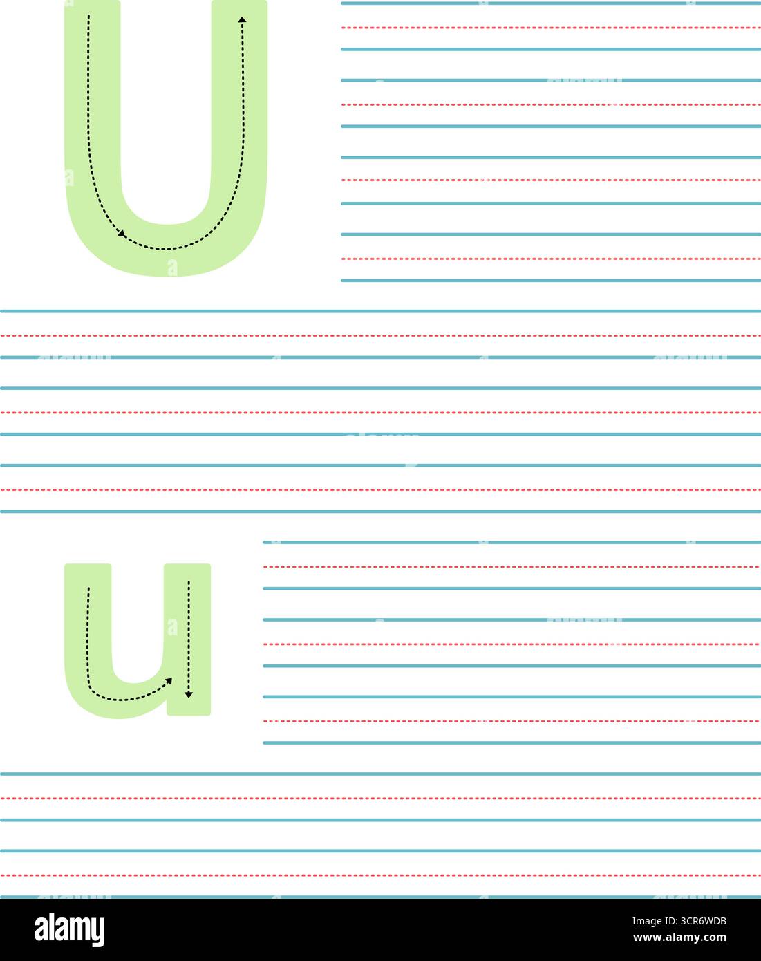 Alphabet u tracing hi-res stock photography and images - Alamy