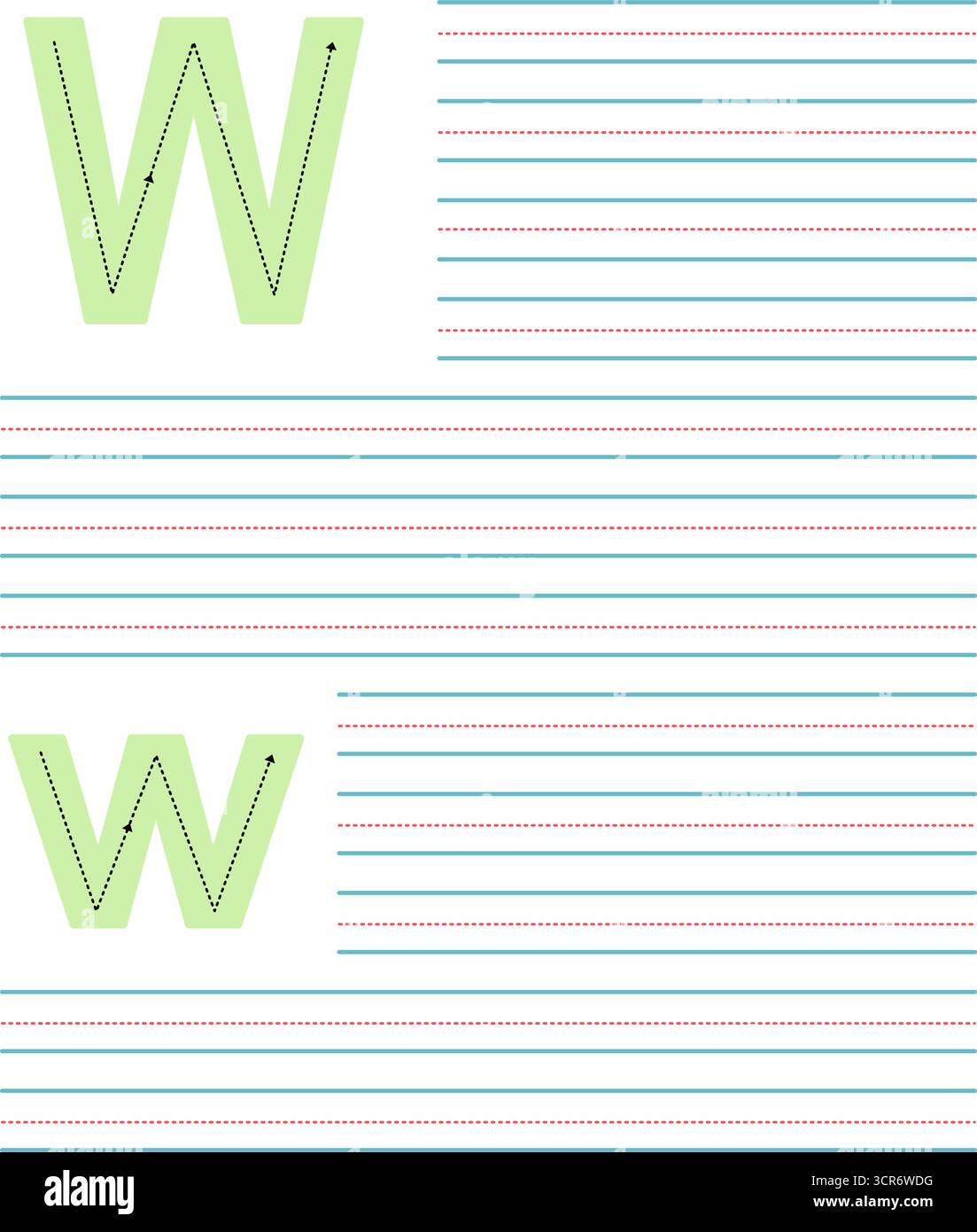 Colorful tracing worksheet for learning to write the capital and ...