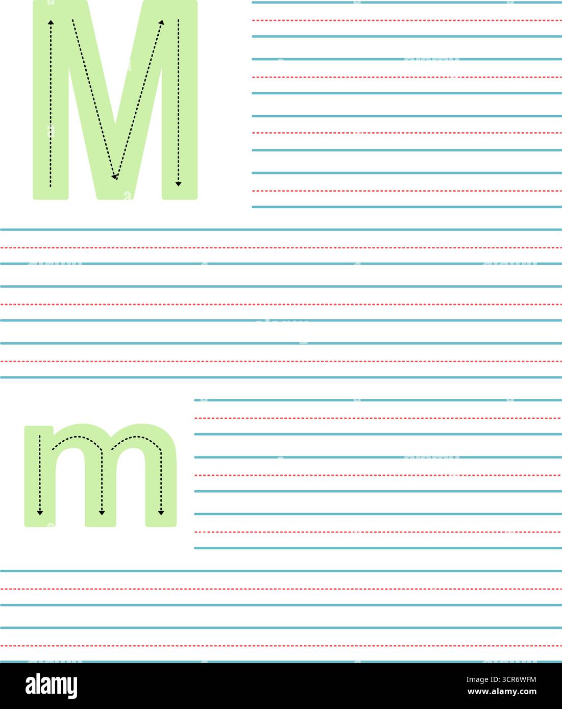 Colorful tracing worksheet for learning to write the capital and ...