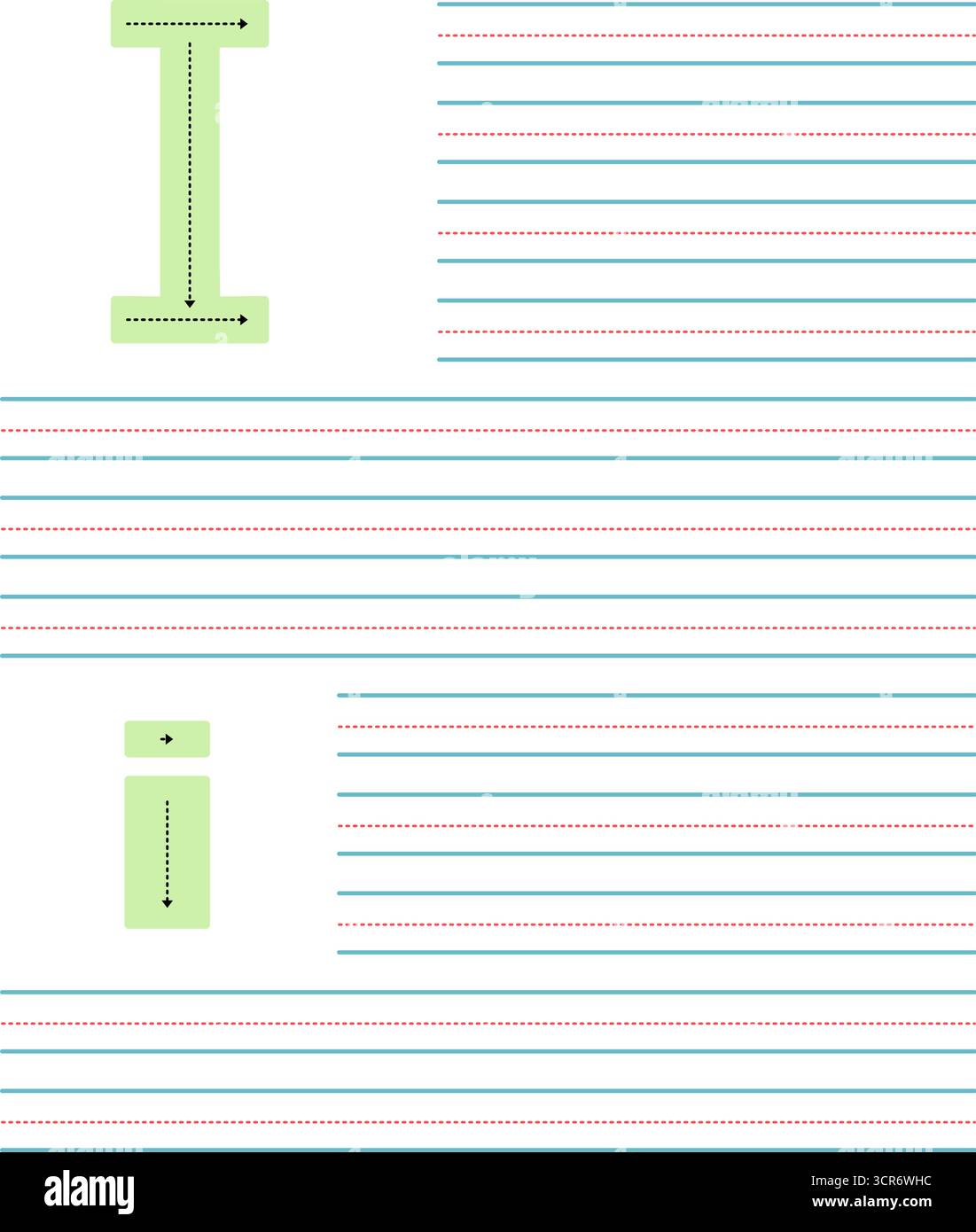Colorful tracing worksheet for learning to write the capital and ...