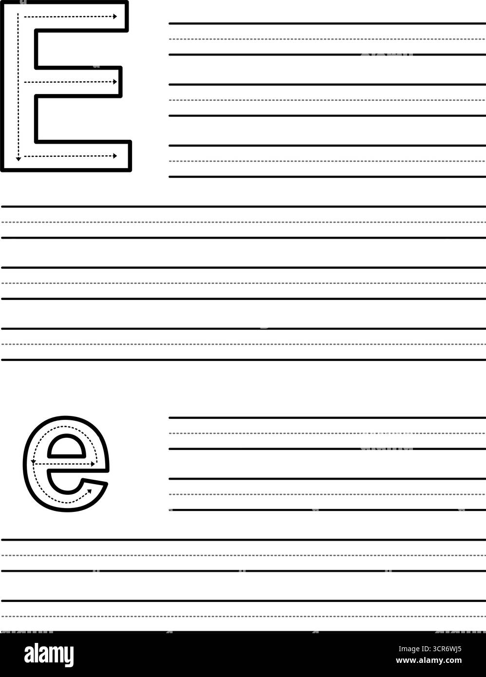 Tracing alphabet e Black and White Stock Photos & Images - Alamy