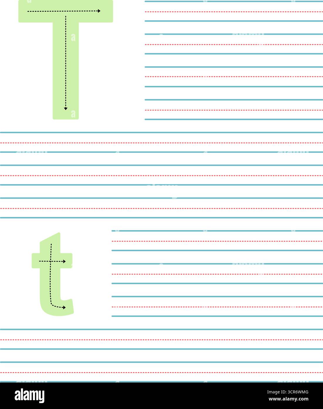 Colorful tracing worksheet for learning to write the capital and ...