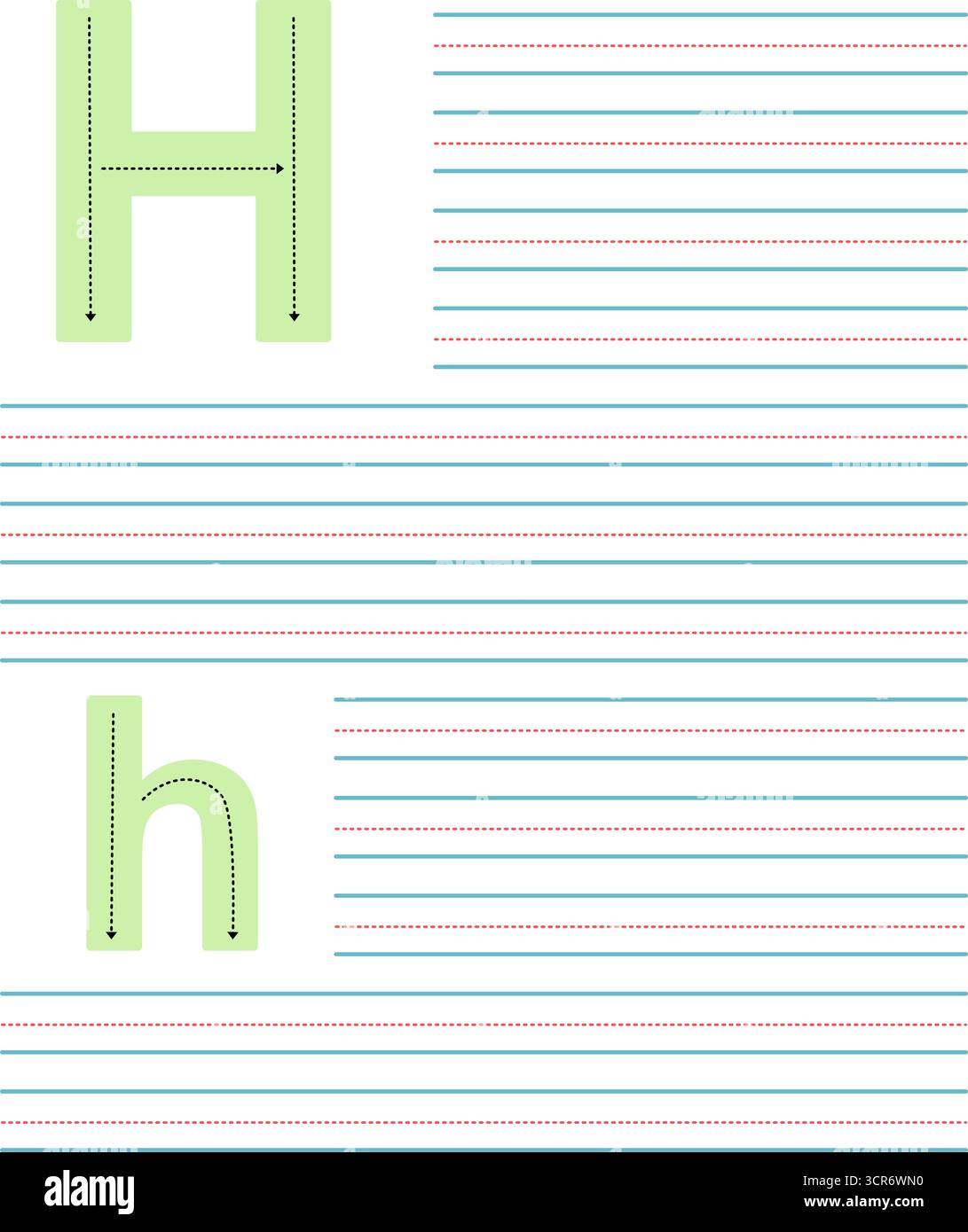 Colorful tracing worksheet for learning to write the capital and ...