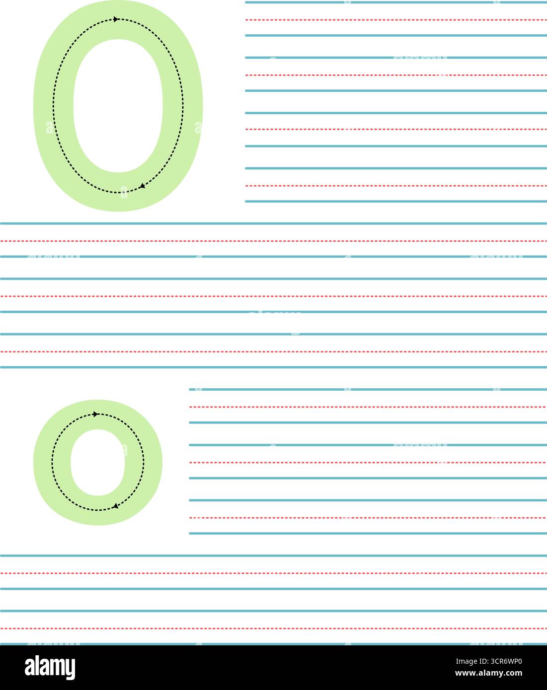 Letter o tracing Cut Out Stock Images & Pictures - Alamy
