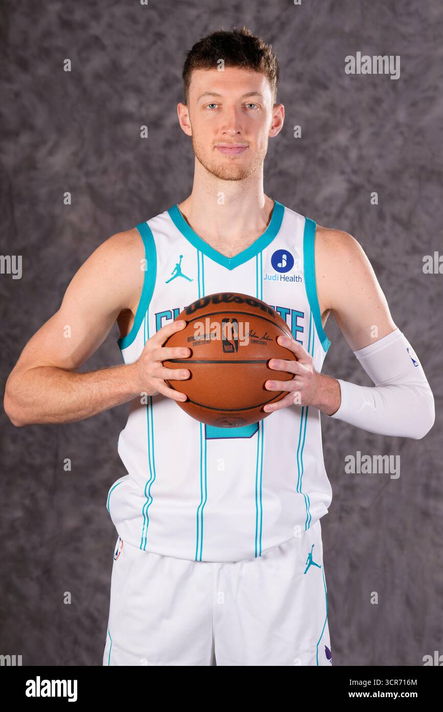 Charlotte Hornets' Drew Peterson poses for a photo during the NBA ...