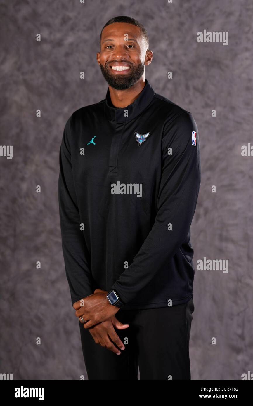 Charlotte Hornets head coach Charles Lee poses for a photo during the ...
