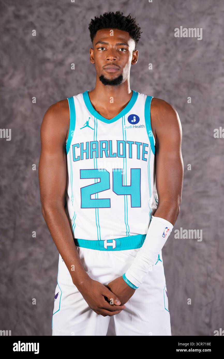 Charlotte Hornets' Brandon Miller poses for a photo during the NBA ...