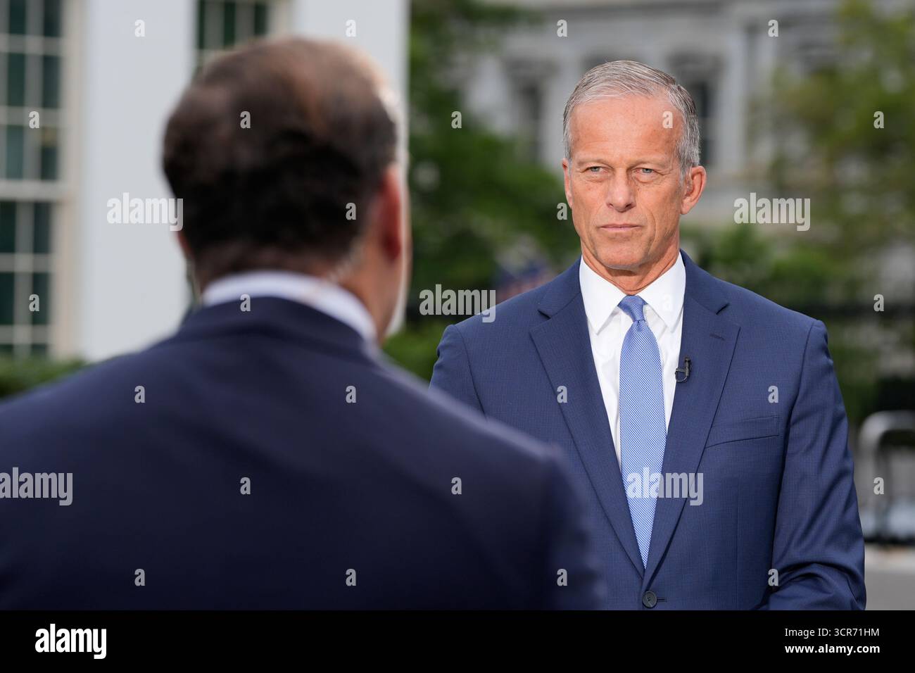 Senate Majority Leader John Thune, R-S.D., is interviewed by FOX News ...