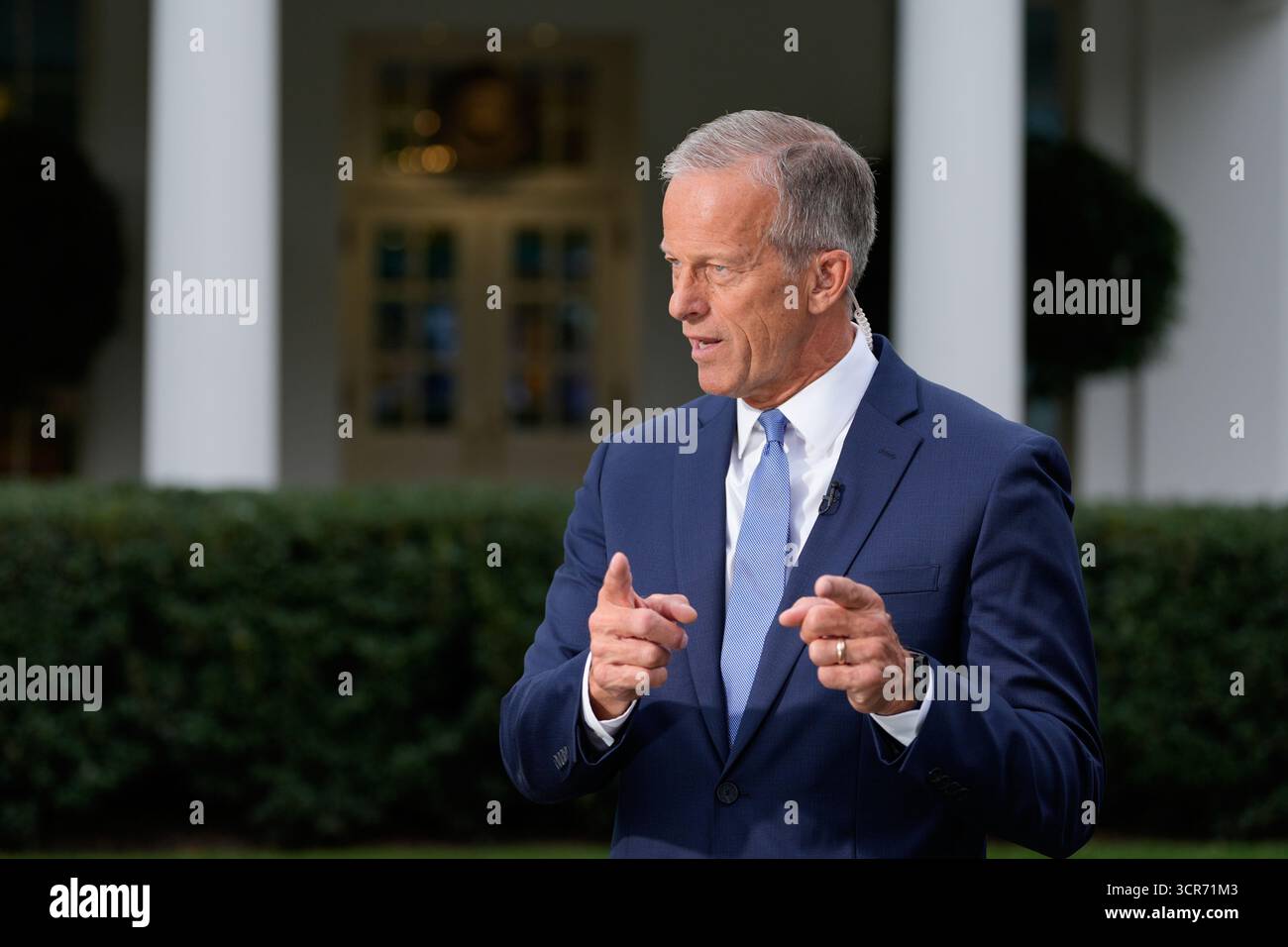 Senate Majority Leader John Thune, R-S.D., is interviewed by FOX News ...
