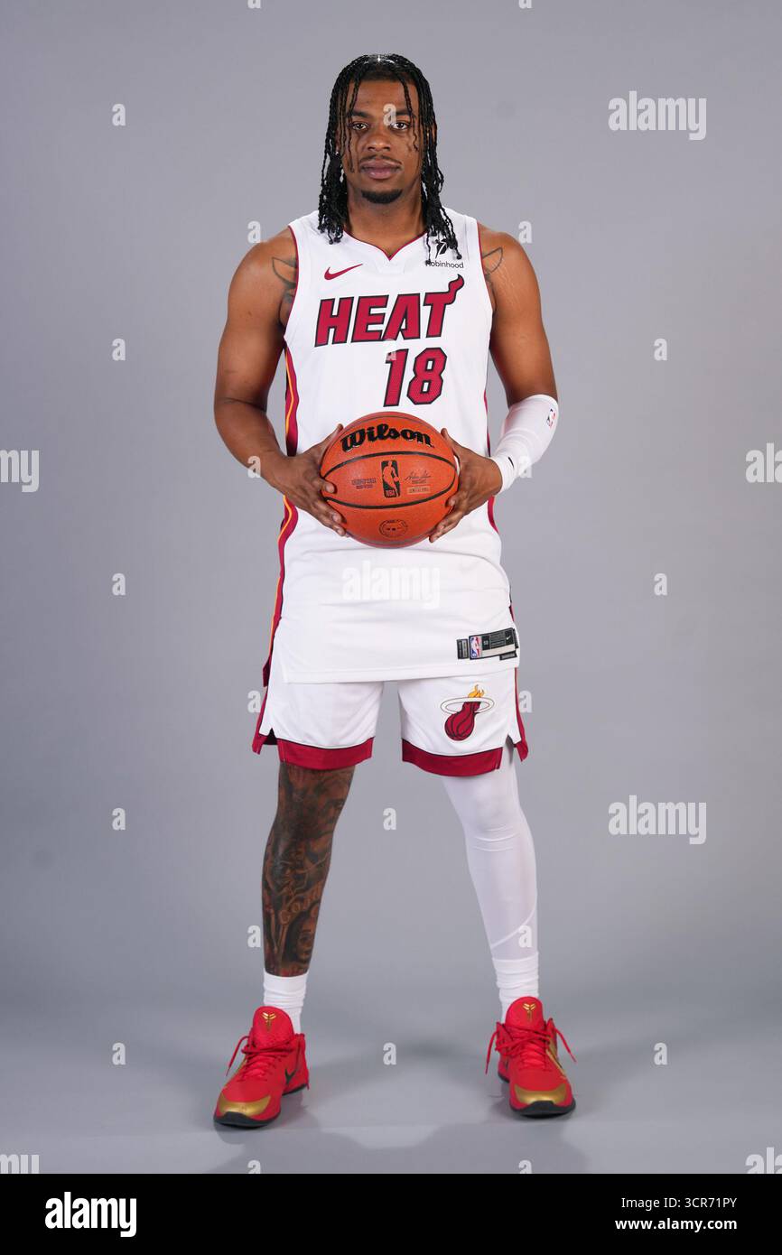 Miami Heat guard Trevor Keels poses for a photo during the NBA ...