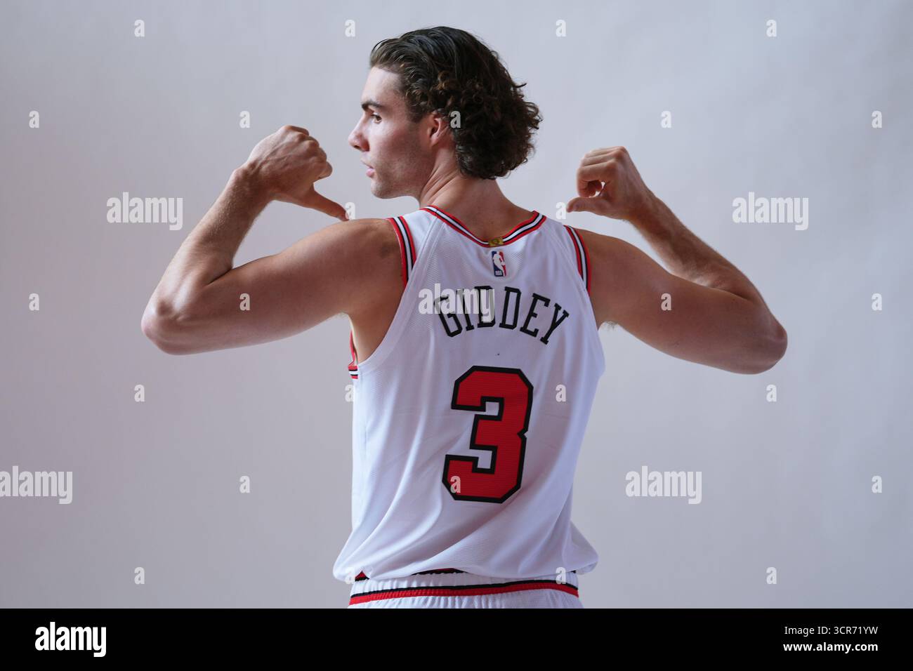 Chicago Bulls' Josh Giddey poses for photographers during the NBA ...