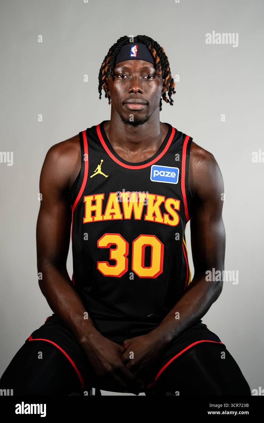 Atlanta Hawks center Eli John N'Diaye (30) poses for a photo during the ...