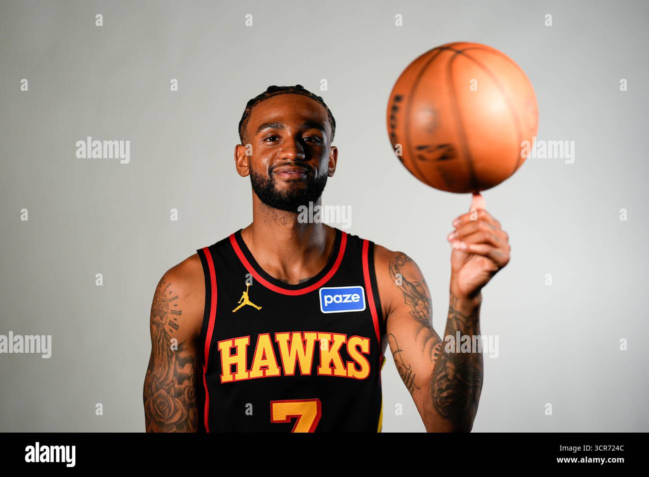 Atlanta Hawks guard Nickeil Alexander-Walker (7) poses for a photo during the Atlanta Hawks ...