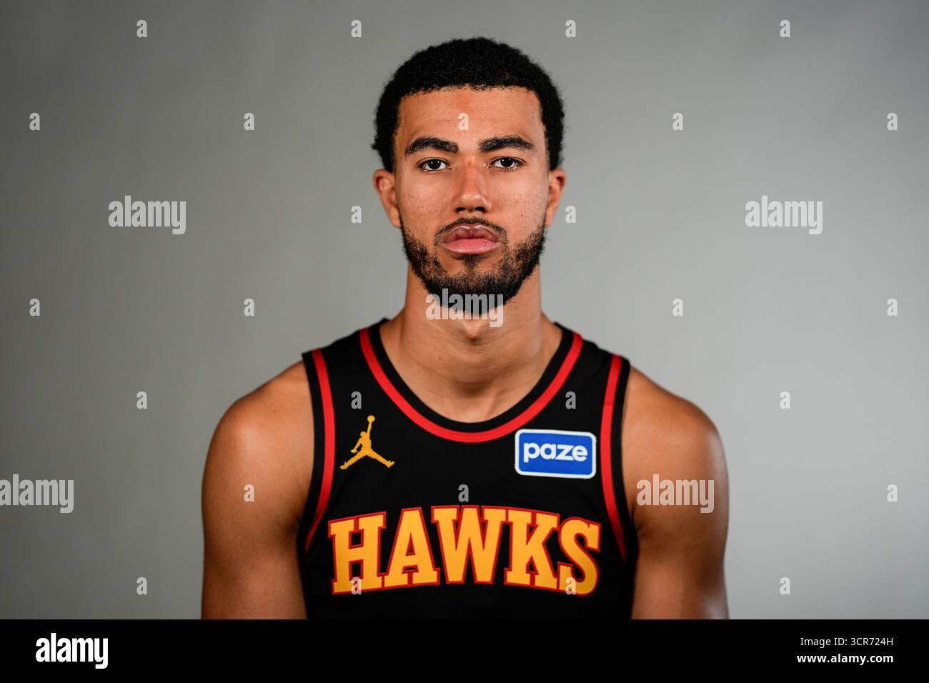 Atlanta Hawks guard Caleb Houstan (33) poses for a photo during the ...