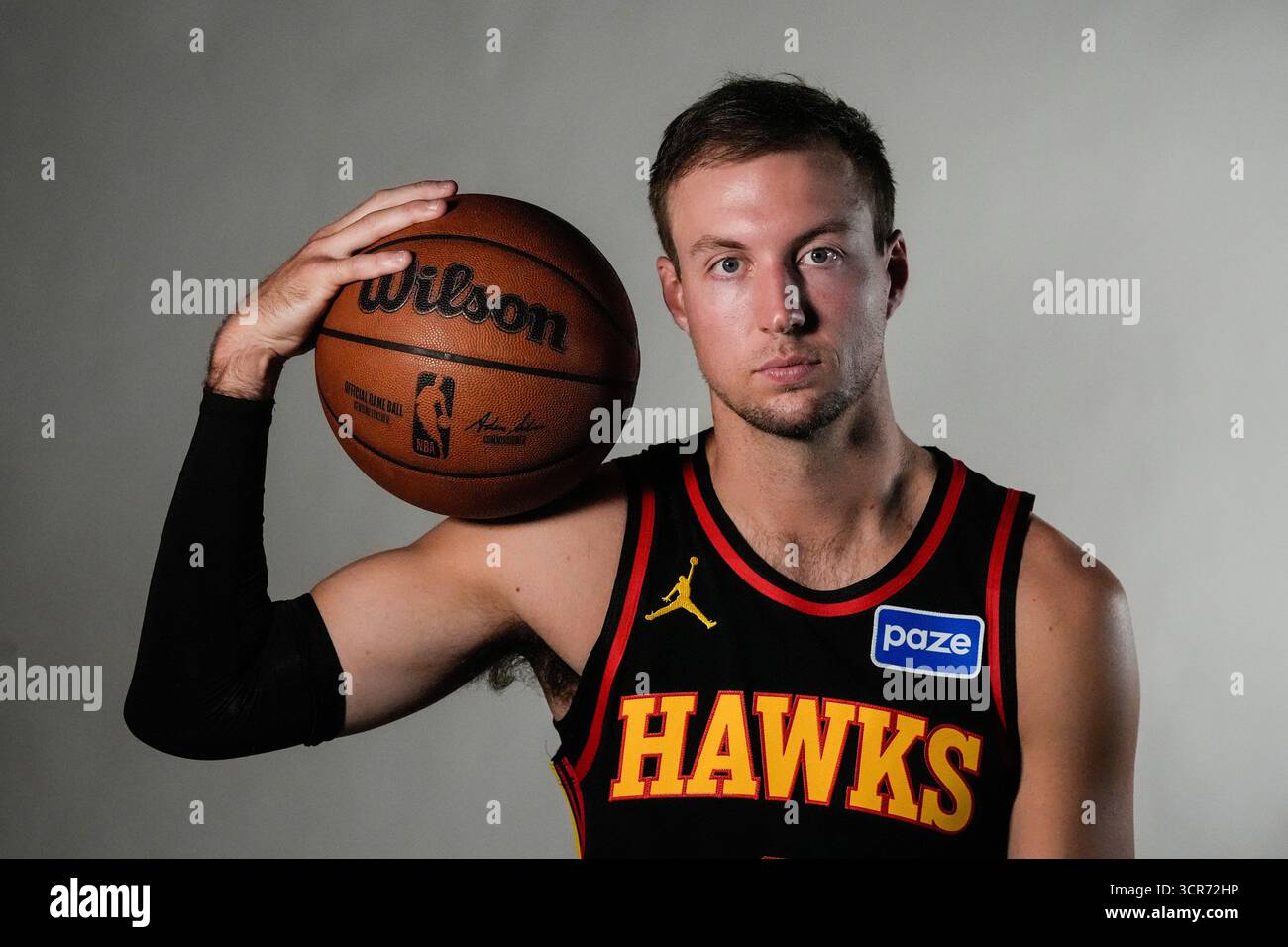 Atlanta Hawks guard Luke Kennard (3) poses for a photo during the ...