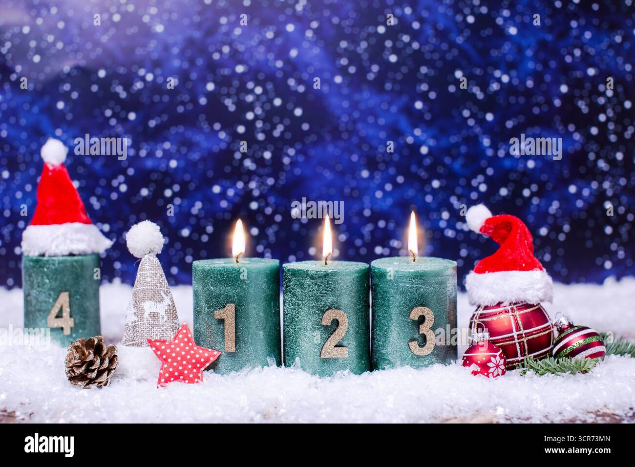 Three candles in advent hi-res stock photography and images - Alamy