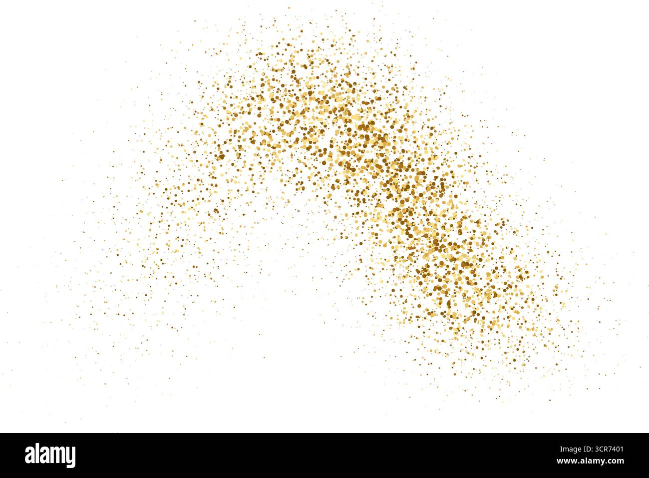 Dynamic dot spark shine liquid flow. Gold dust scattering with shimmer ...