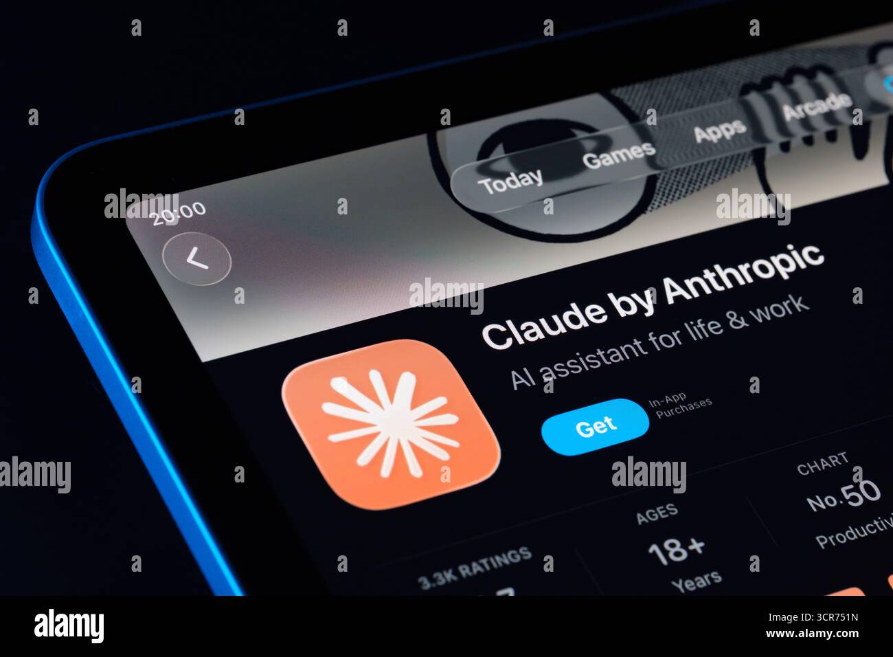 Claude by Anthropic product screen on iPad, Apple Liquid Glass design ...