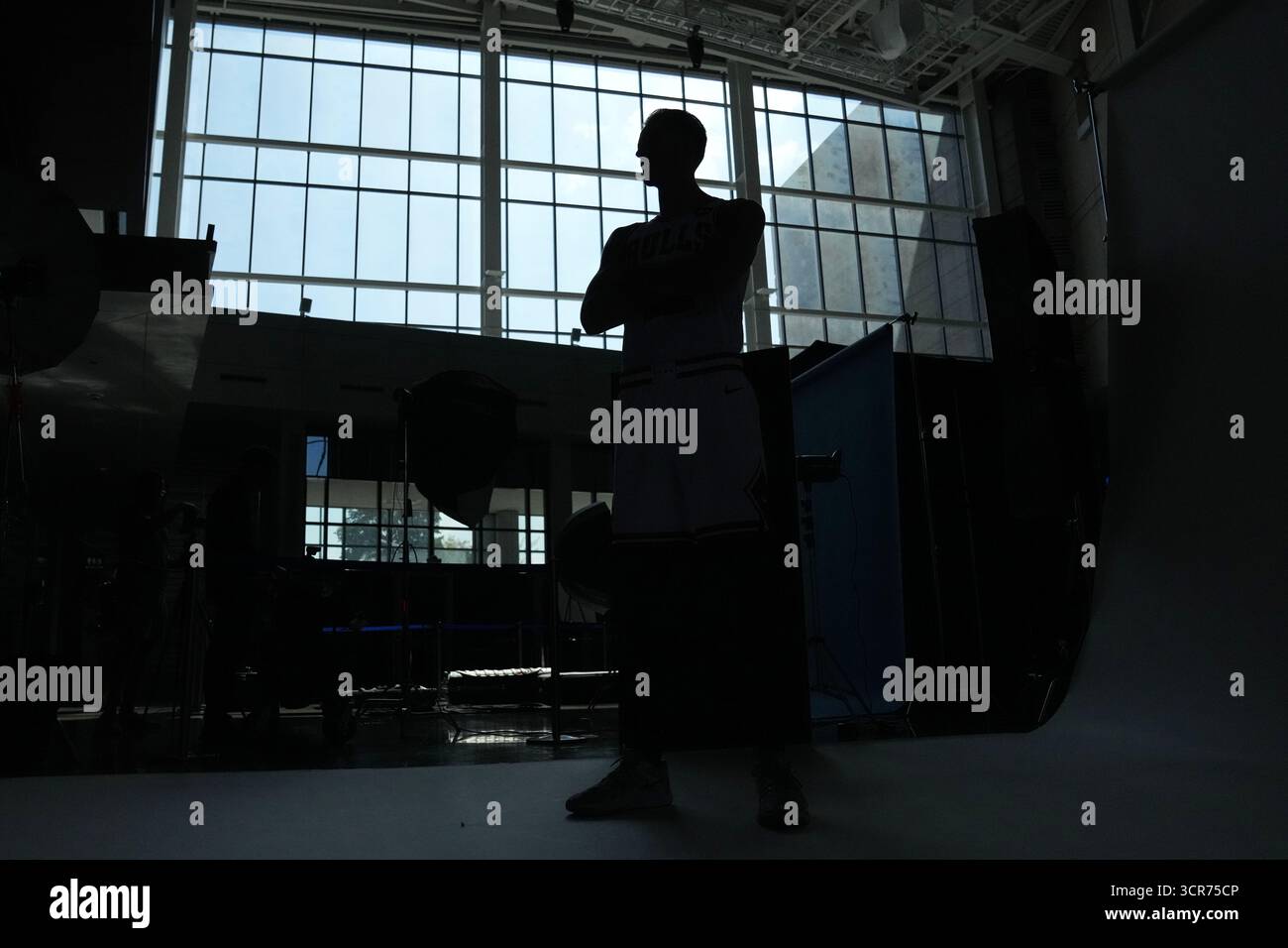Chicago Bulls' Zach Collins poses for photographers during the NBA ...
