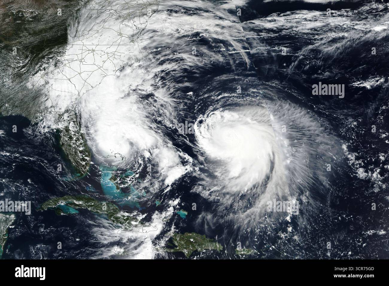 This Monday, Sept. 29, 2025, satellite image released by NASA shows ...