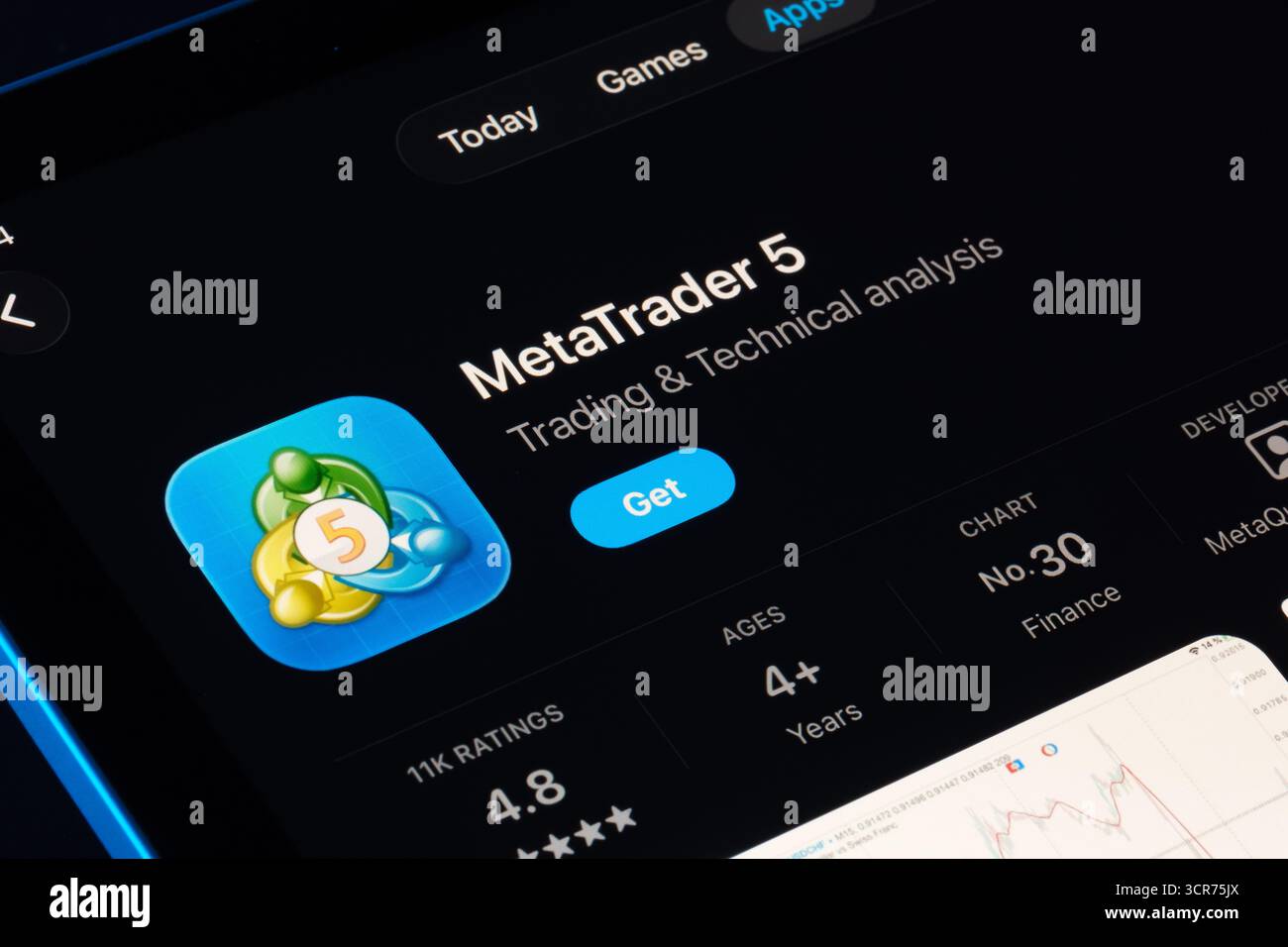MetaTrader 5 listing captured on iPad, Apple Liquid Glass look in iOS ...