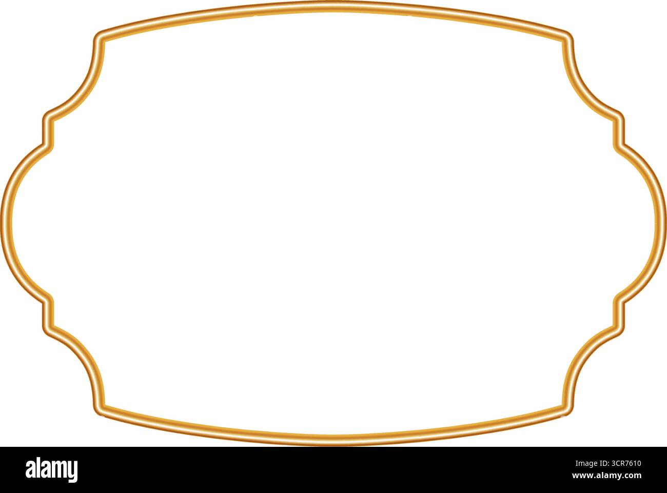 Shiny golden luxury 3d frame, ornamental border. Realistic oriental ...
