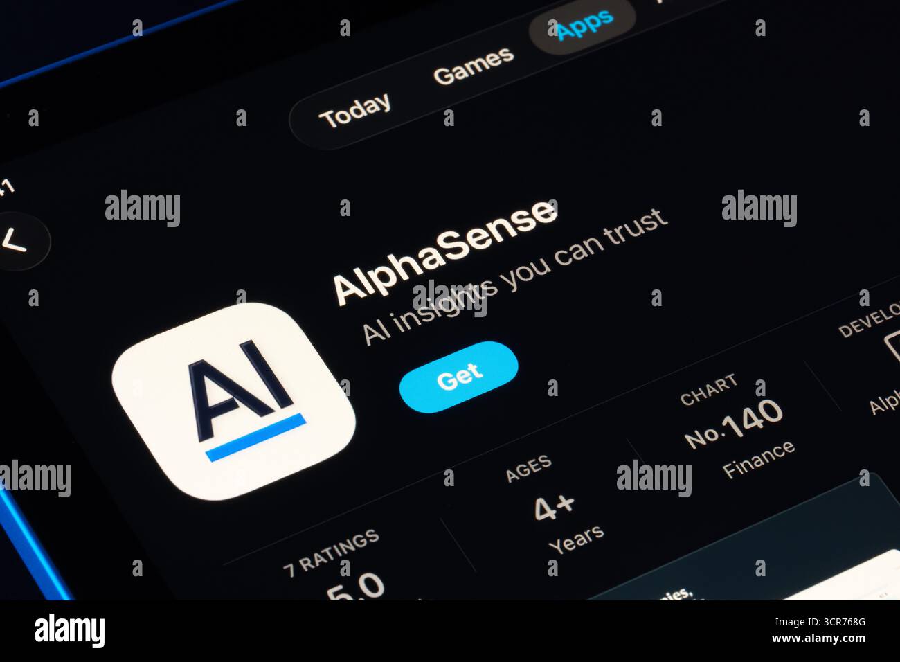 AlphaSense product screen on iPad, Apple Liquid Glass design under iOS ...