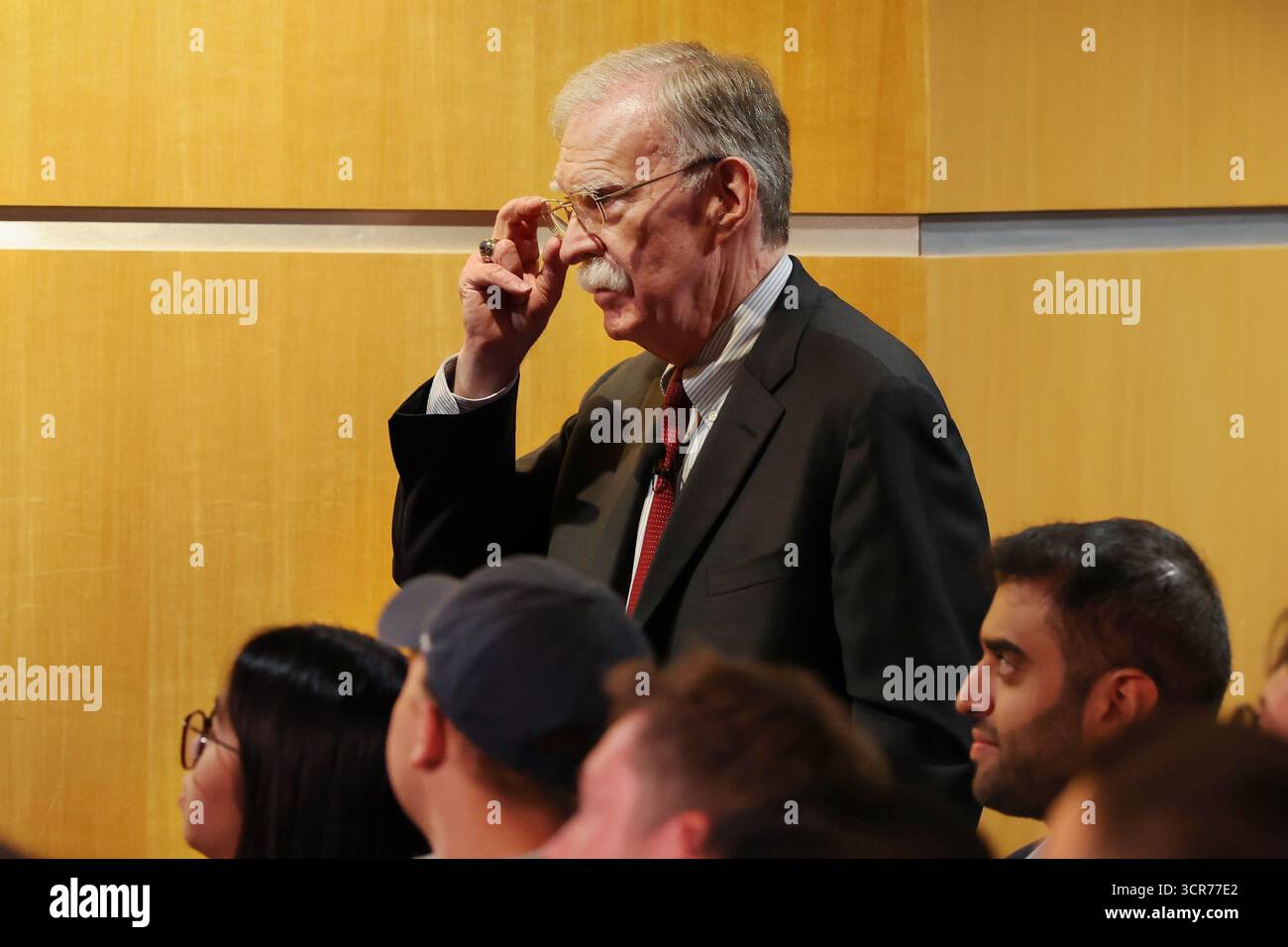 John Bolton arrives for a talk at Harvard Kennedy School's John F ...