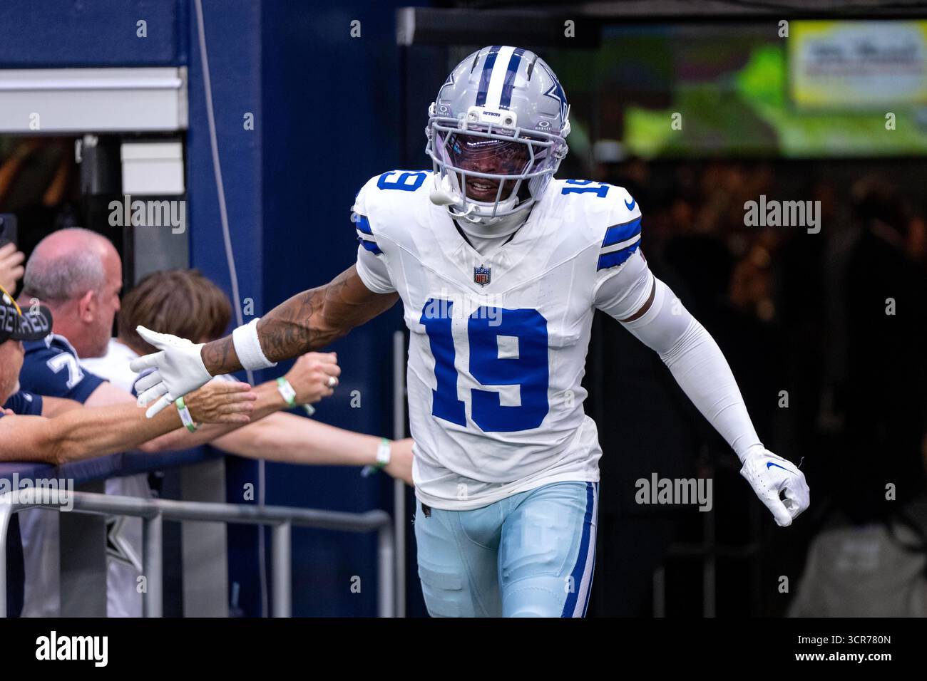 Dallas Cowboys wide receiver Ryan Flournoy takes the field before an ...