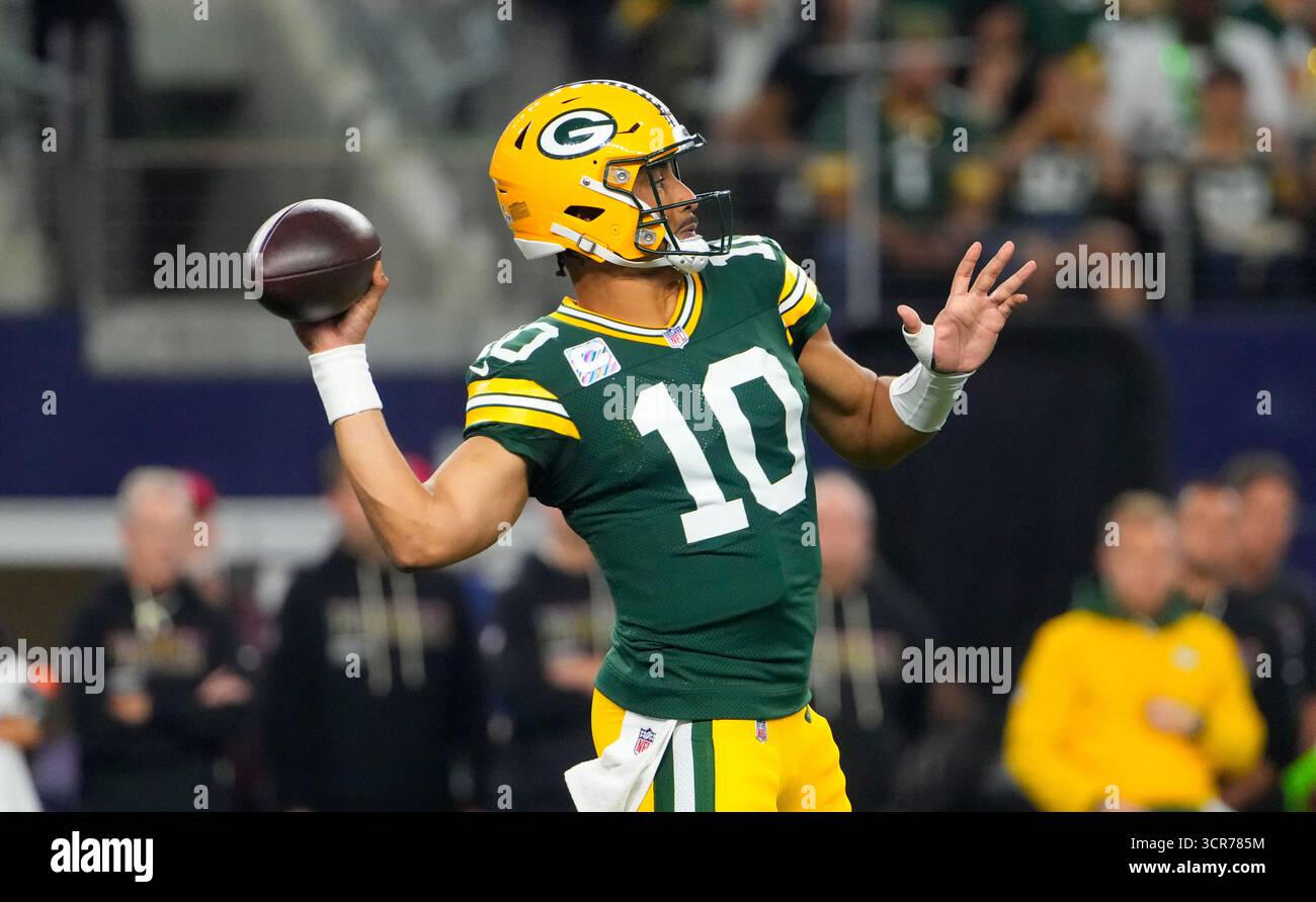 Green Bay Packers quarterback Jordan Love throws a pass during an NFL ...
