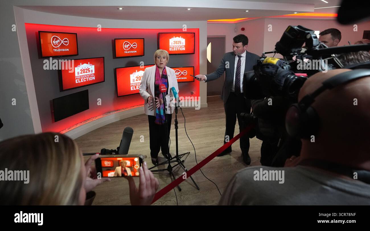 Fine Gael presidential candidate Heather Humphreys leaving the first ...