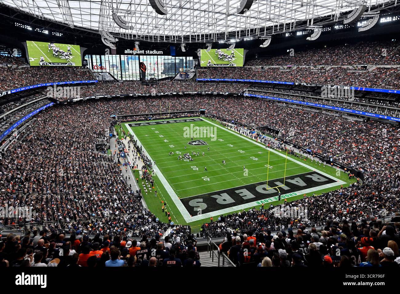 A general view of Allegiant Stadium during the first half of an NFL ...