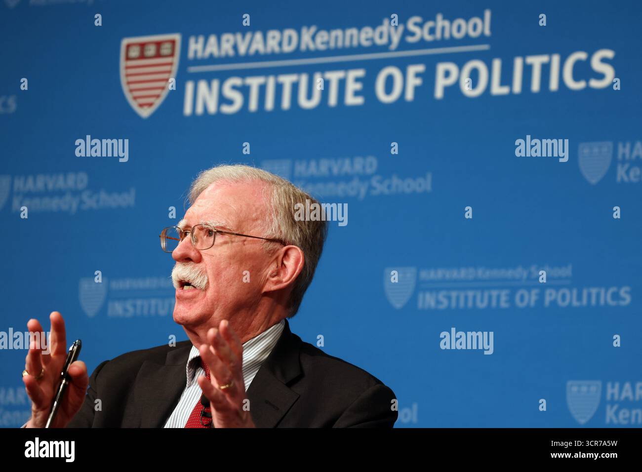 John Bolton speaks at Harvard Kennedy School's John F. Kennedy Jr. Forum, Monday, Sept. 29, 2025 ...