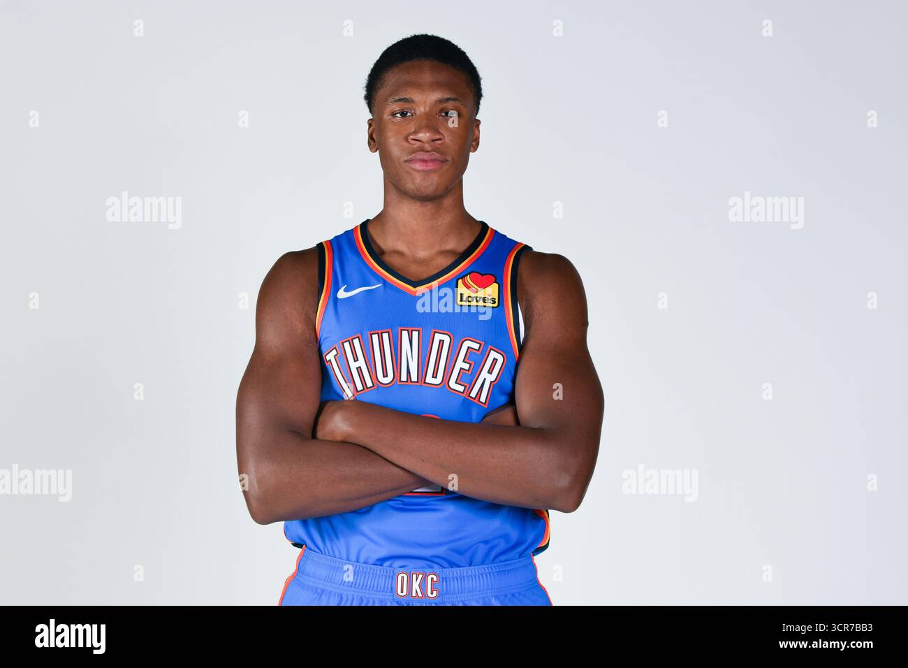 Oklahoma City Thunder center Thomas Sorber poses for a photo during the ...