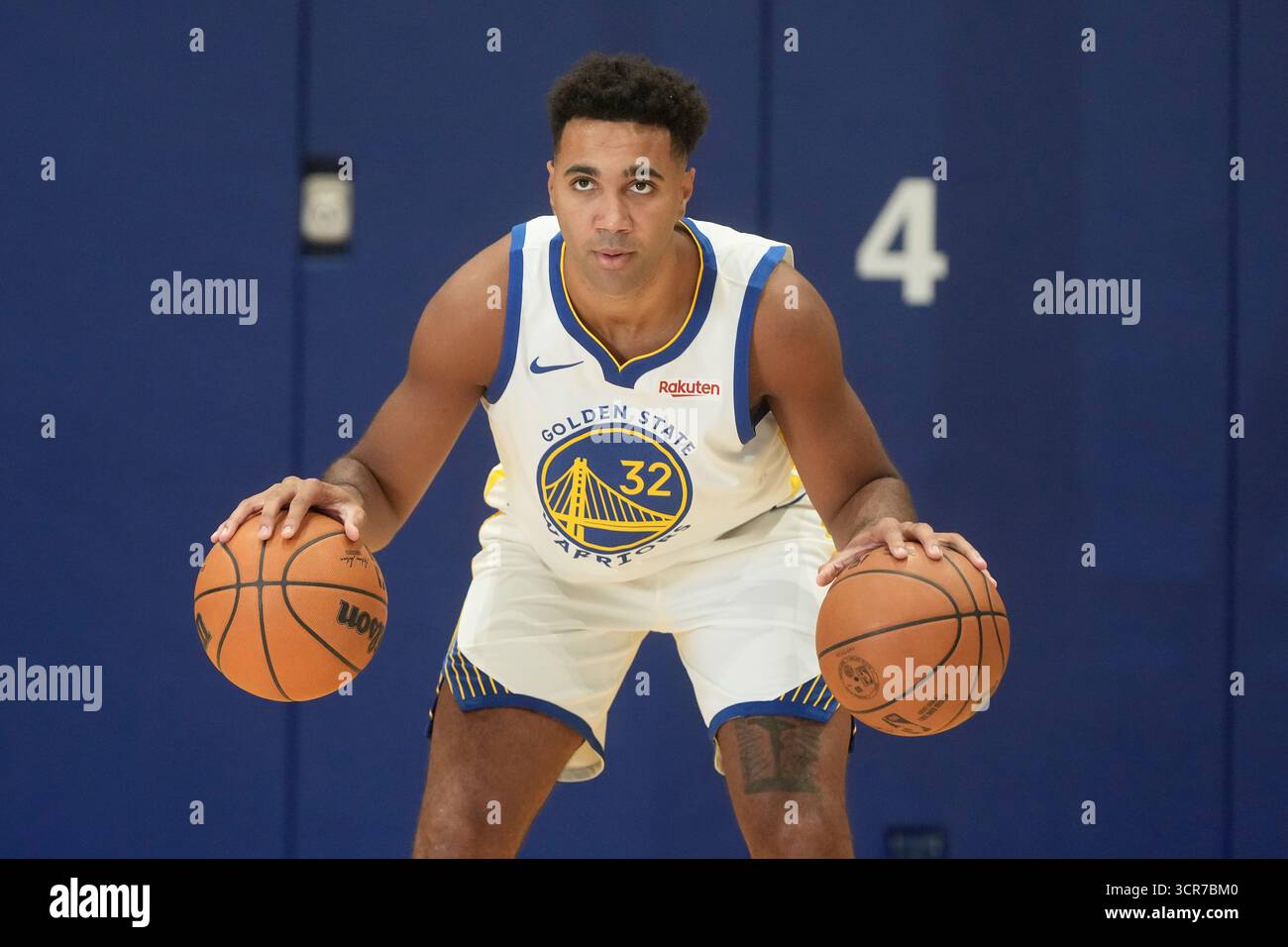 Golden State Warriors forward Trayce Jackson-Davis (32) poses for ...