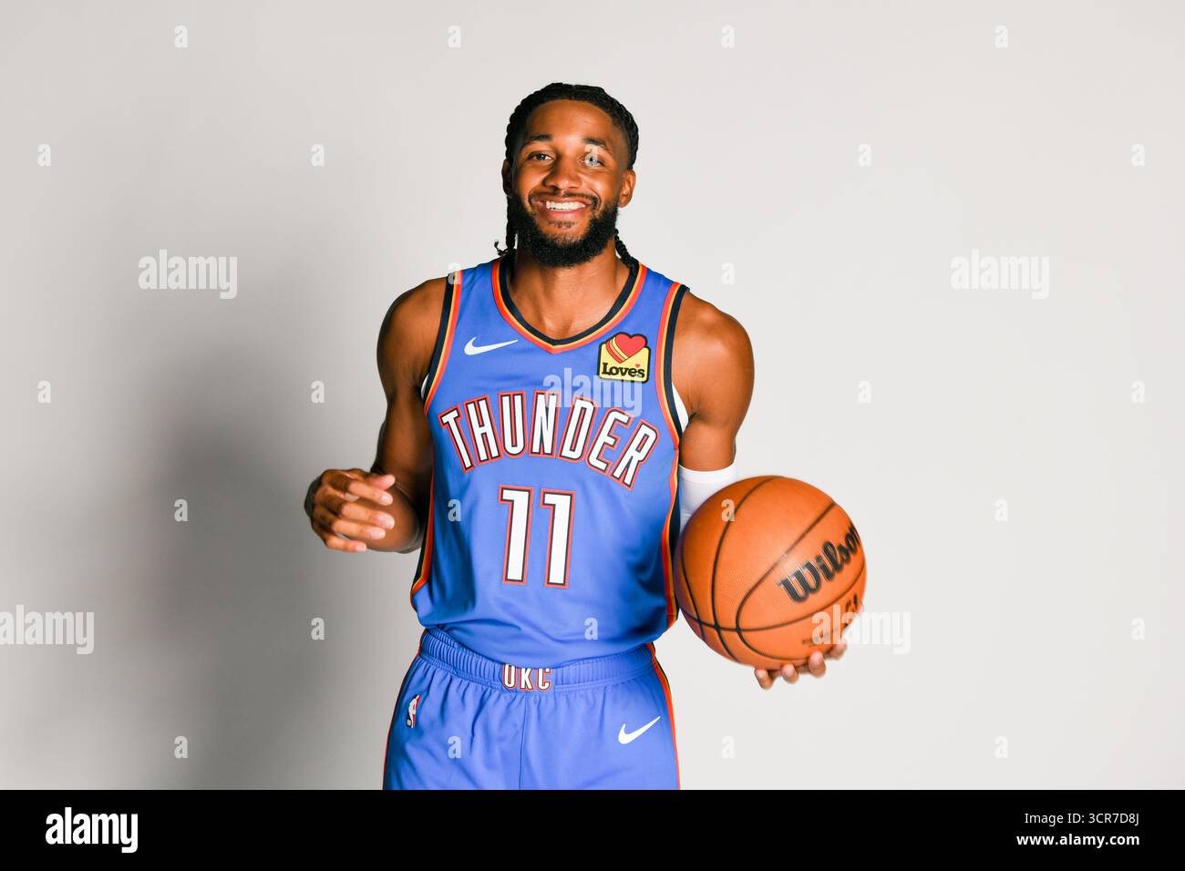 Oklahoma City Thunder guard Isaiah Joe poses for a photo during the NBA ...