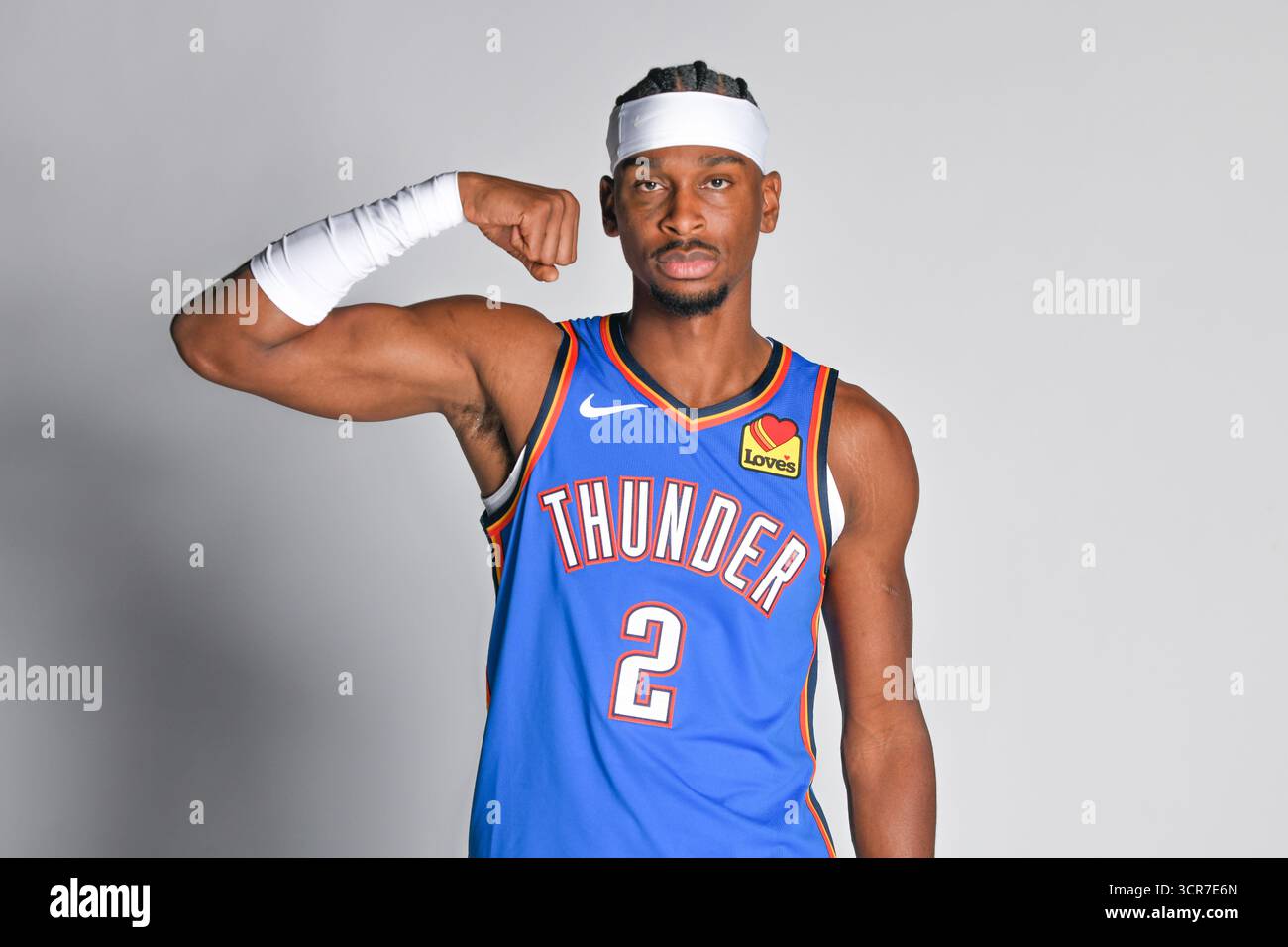 Oklahoma City Thunder guard Shai Gilgeous-Alexander poses for a photo ...