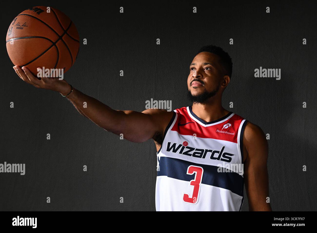 Washington Wizards guard CJ McCollum (3) poses for a photo during the NBA basketball team's ...
