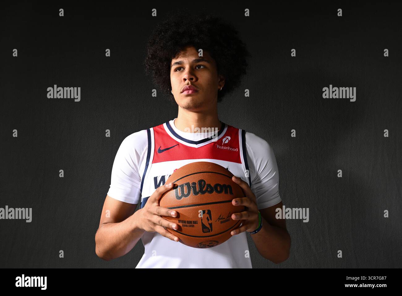 Washington Wizards forward Kyshawn George (18) poses for a photo during ...
